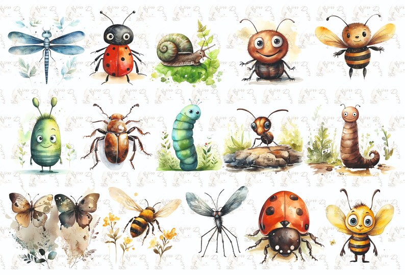Bugs Clipart, Spring Clipart, Animal Clipart, Cute Bugs Clipart, Bugs ...