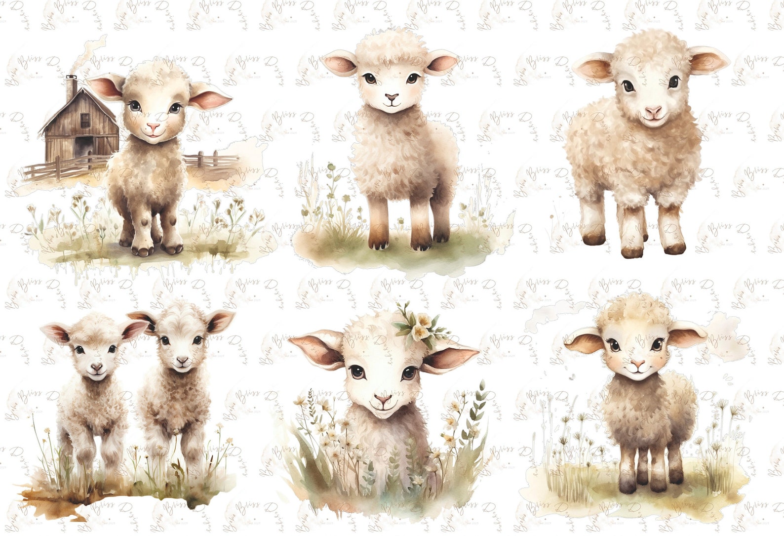 Sheep Clipart, Watercolor Sheep Clipart, Cute Sheep Png, Watercolor Sheep, Sheep PNG, Sheep Art ...