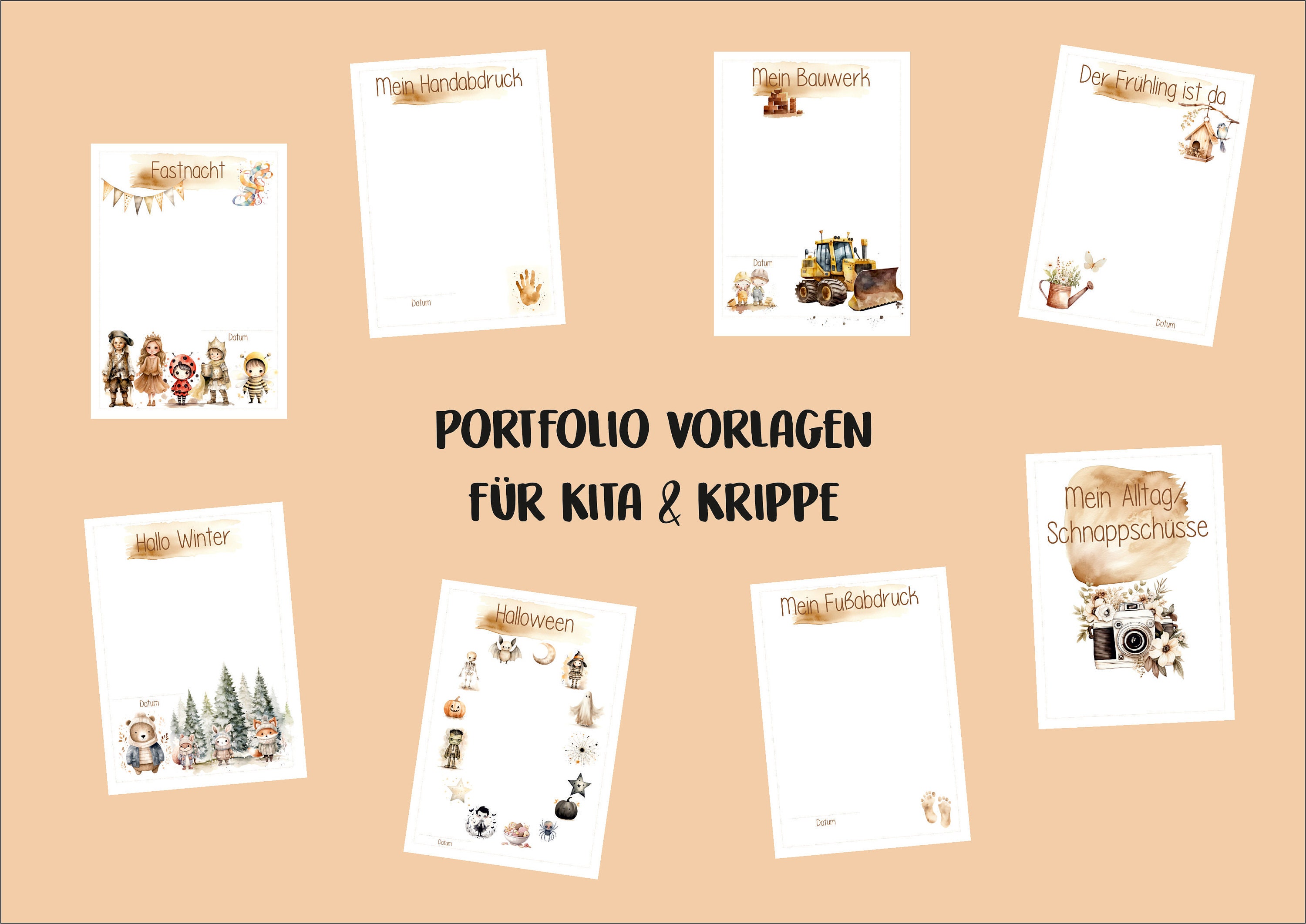 Portfolio Templates Kindergarten and Crèche, Kindergarten Folder ...