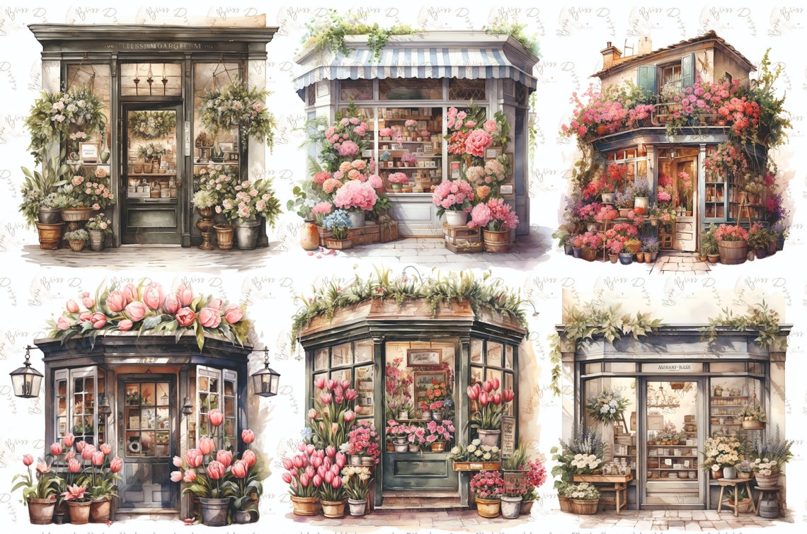 Flower Shop Clipart, Floral Shop Png, Flower Market, Watercolor Shop ...
