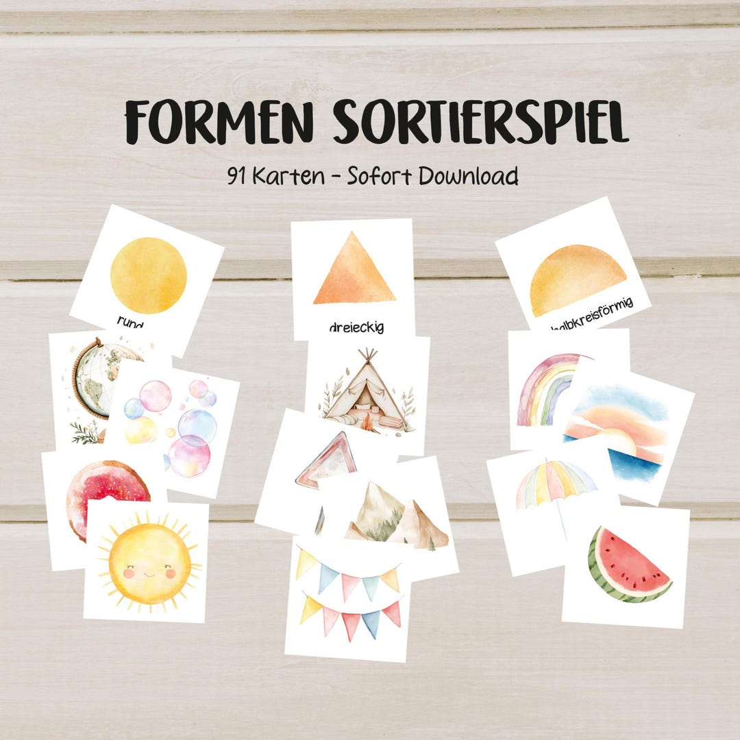 Shape Sorting Game for Children, Learning Game Preschool PDF, Learning ...