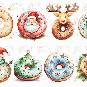 Christmas Clipart, Donut Clipart, Winter Clipart, Holiday Clipart ...