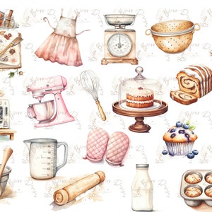 Baking Clipart, Bakery Clipart, Kitchen Illustration, Food Clipart ...