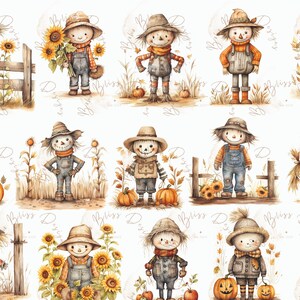 Scarecrow Clipart, Autumn Clipart, Scarecrow Clipart PNG, Watercolor ...