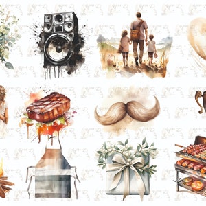 Clipart Fathers Day, Dad Watercolor Clipart, Happy Father's Day Clipart ...