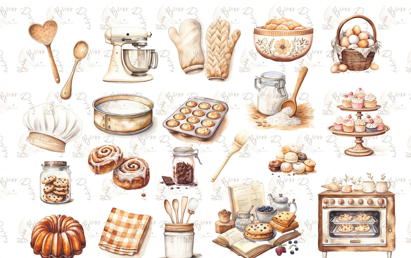 Baking Clipart, Bakery Clipart, Kitchen Illustration, Food Clipart ...