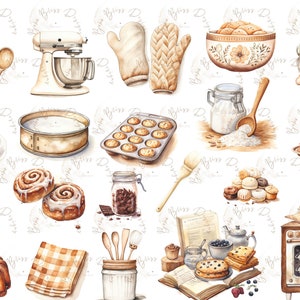 Baking Clipart, Bakery Clipart, Kitchen Illustration, Food Clipart ...