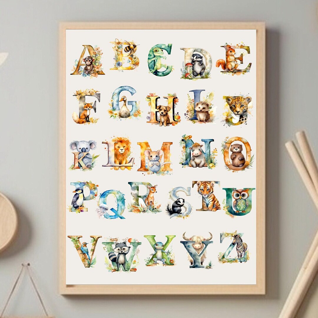 Learning Poster ABC Poster Children's Picture abc Learning Poster ...