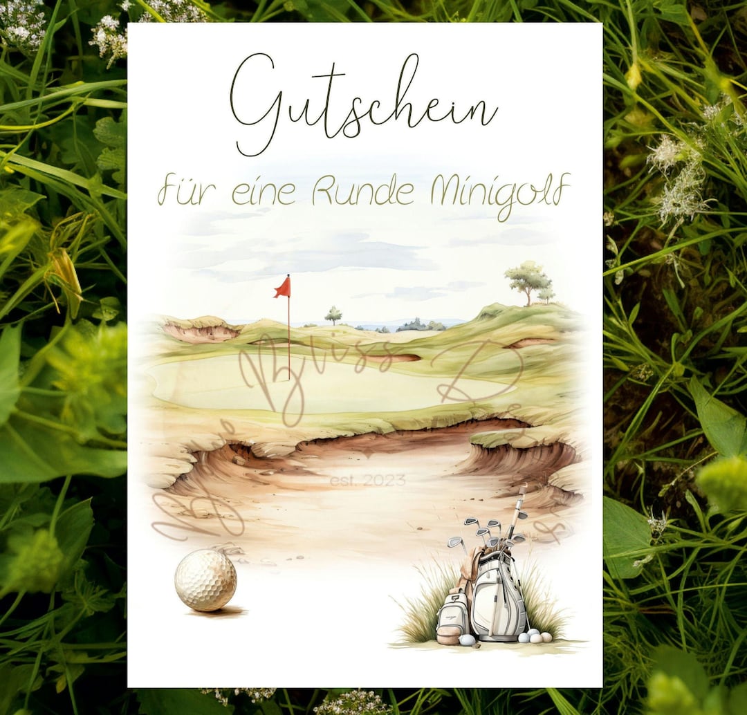 Mini Golf Gift Voucher, Mini Golf Surprise, Mini Golf Voucher Card ...