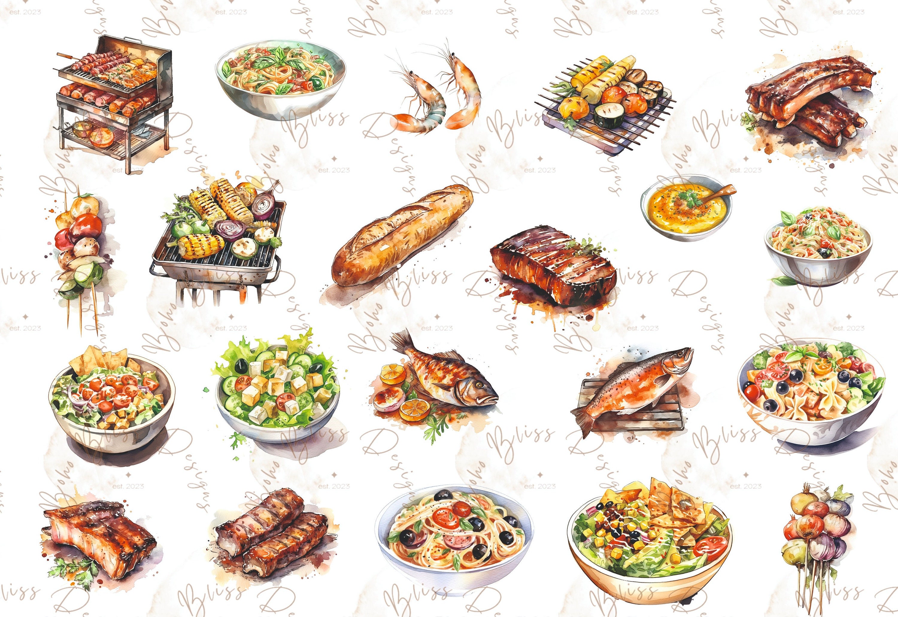Clipart BBQ Food Grill Food Garden Party Summer Party Grill Party ...