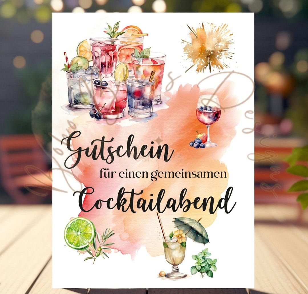 Voucher Cocktail Evening, Voucher Cocktail Drink, Voucher Card, Voucher ...