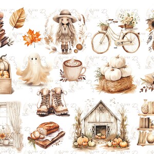 Watercolor Fall Clipart, Fall Watercolor Clipart, Autumn Clipart, Cards ...