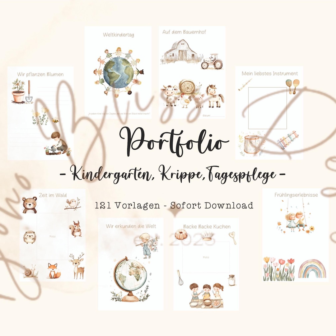 Portfolio Templates Kindergarten, Daycare, Day Care and Crèche ...