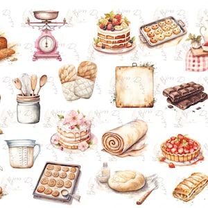 Baking Clipart, Bakery Clipart, Kitchen Illustration, Food Clipart ...