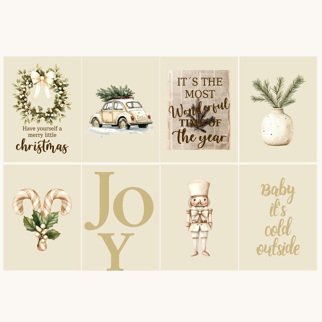 Christmas Printables, Christmas Gallery Wall Set, Christmas Wall Art ...