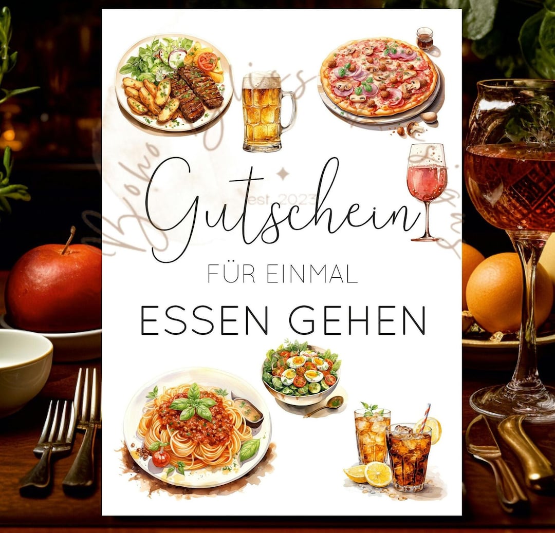 Gutschein Essen, Gutschein Essen gehen, Geschenk Zeit statt Zeug ...
