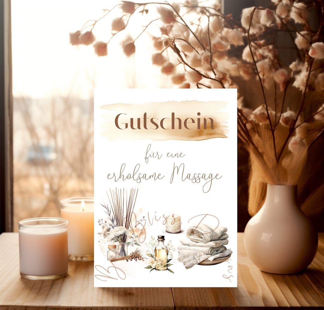 Gutschein Massage, Massage Gutschein, Karte Wellness, Massagegutschein, Gutscheinkarte Massage ...