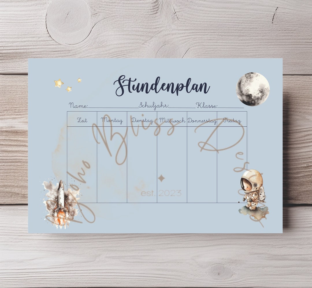 Space Timetable Space Universe Universe Astronaut for Children to Print ...
