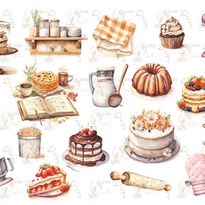 Baking Clipart, Bakery Clipart, Kitchen Illustration, Food Clipart ...