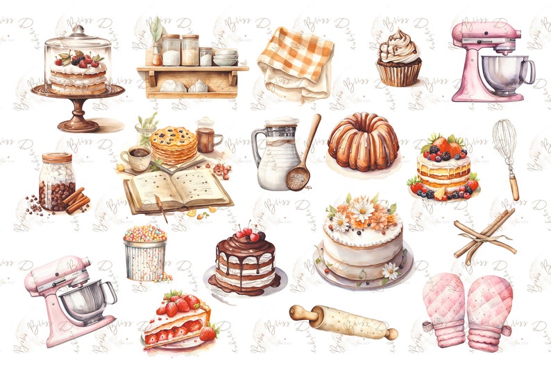 Baking Clipart, Bakery Clipart, Kitchen Illustration, Food Clipart ...