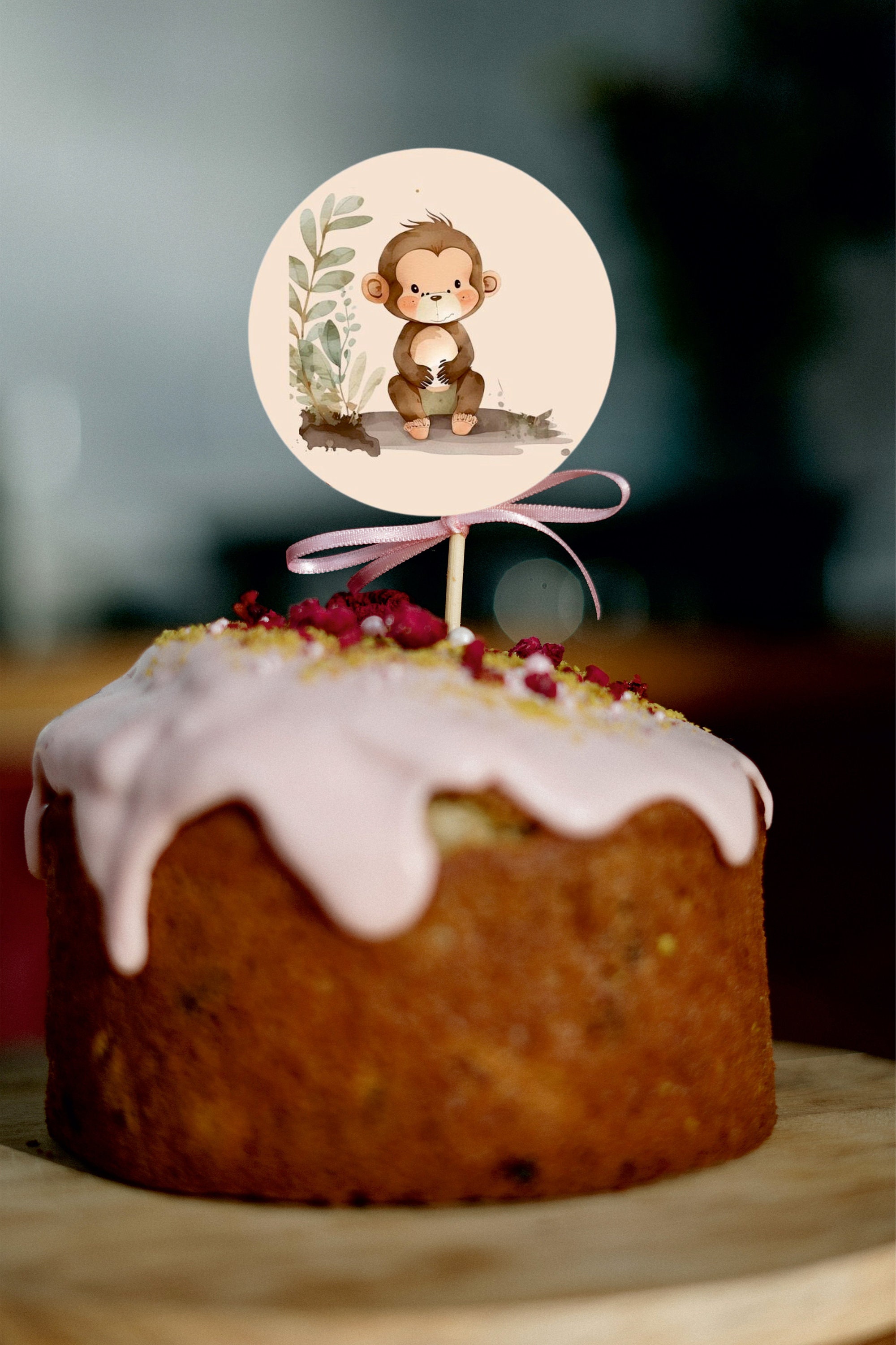 Cupcake Toppers Muffin Toppers Animals Watercolor Kids - Etsy