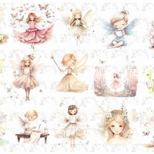 Fairy Clipart, Birthday Fairies Clipart Set, Watercolor Fairy Clipart ...