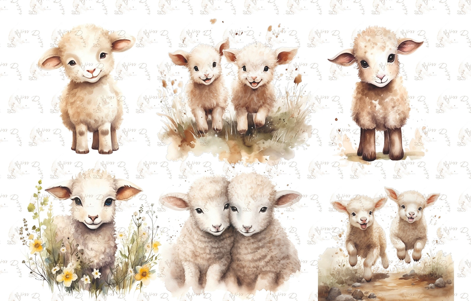 Sheep Clipart, Watercolor Sheep Clipart, Cute Sheep Png, Watercolor ...