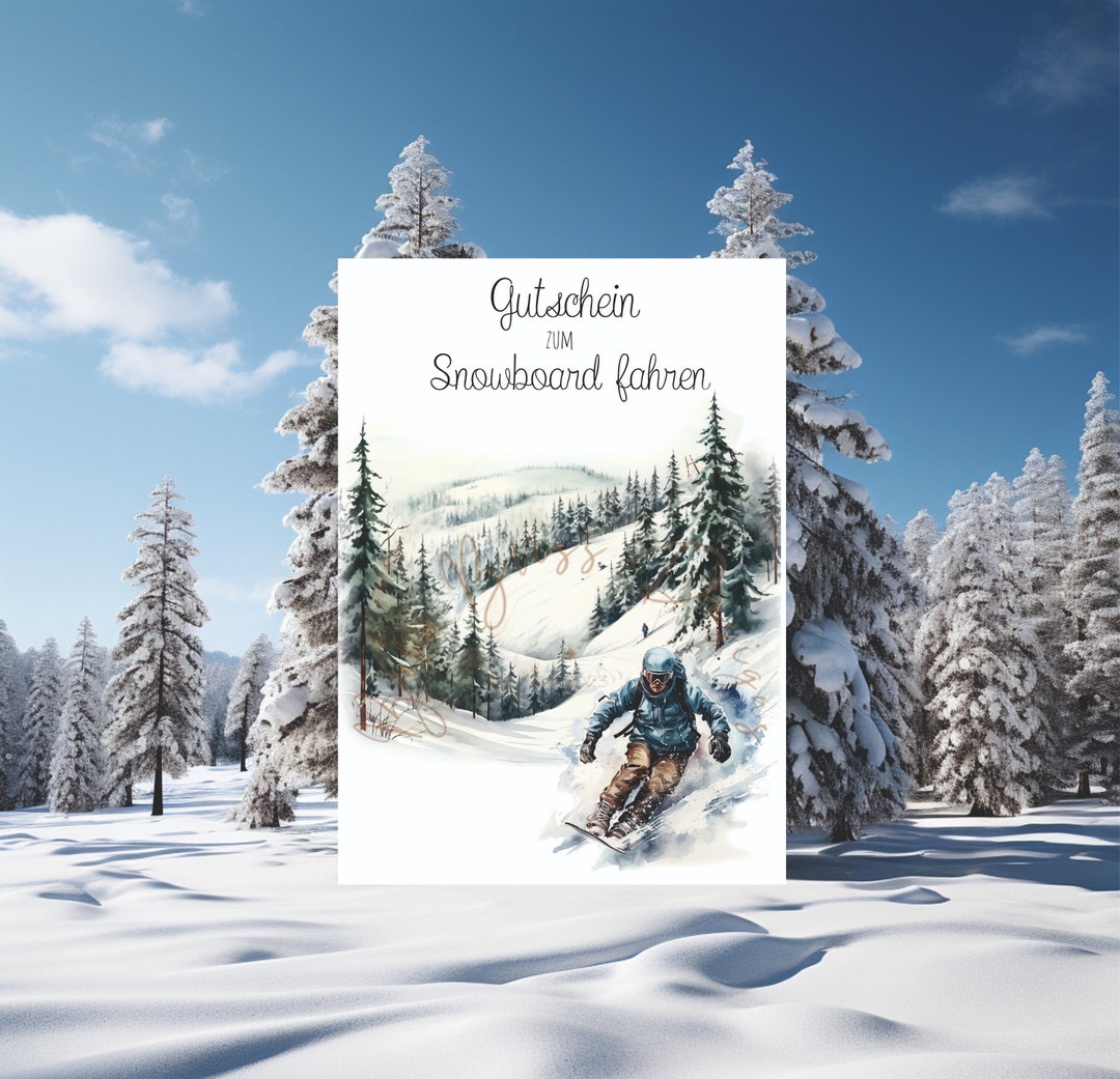 Snowboard Voucher, Snowboard Monetary Gift, Snowboard Voucher Card ...