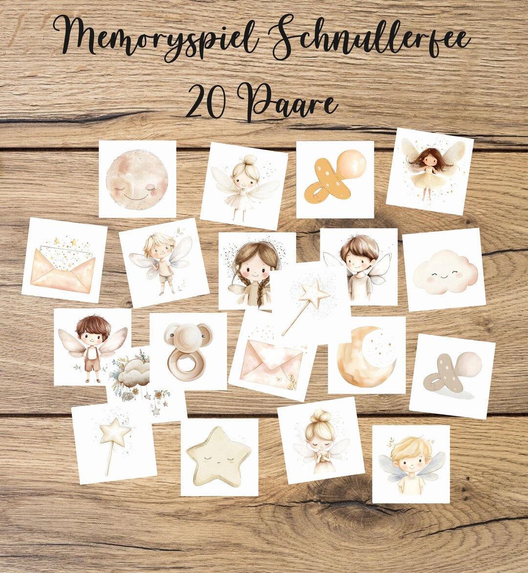 Pacifier Fairy Memory Game, PRINTABLE Memory Game, Memory Game Download ...