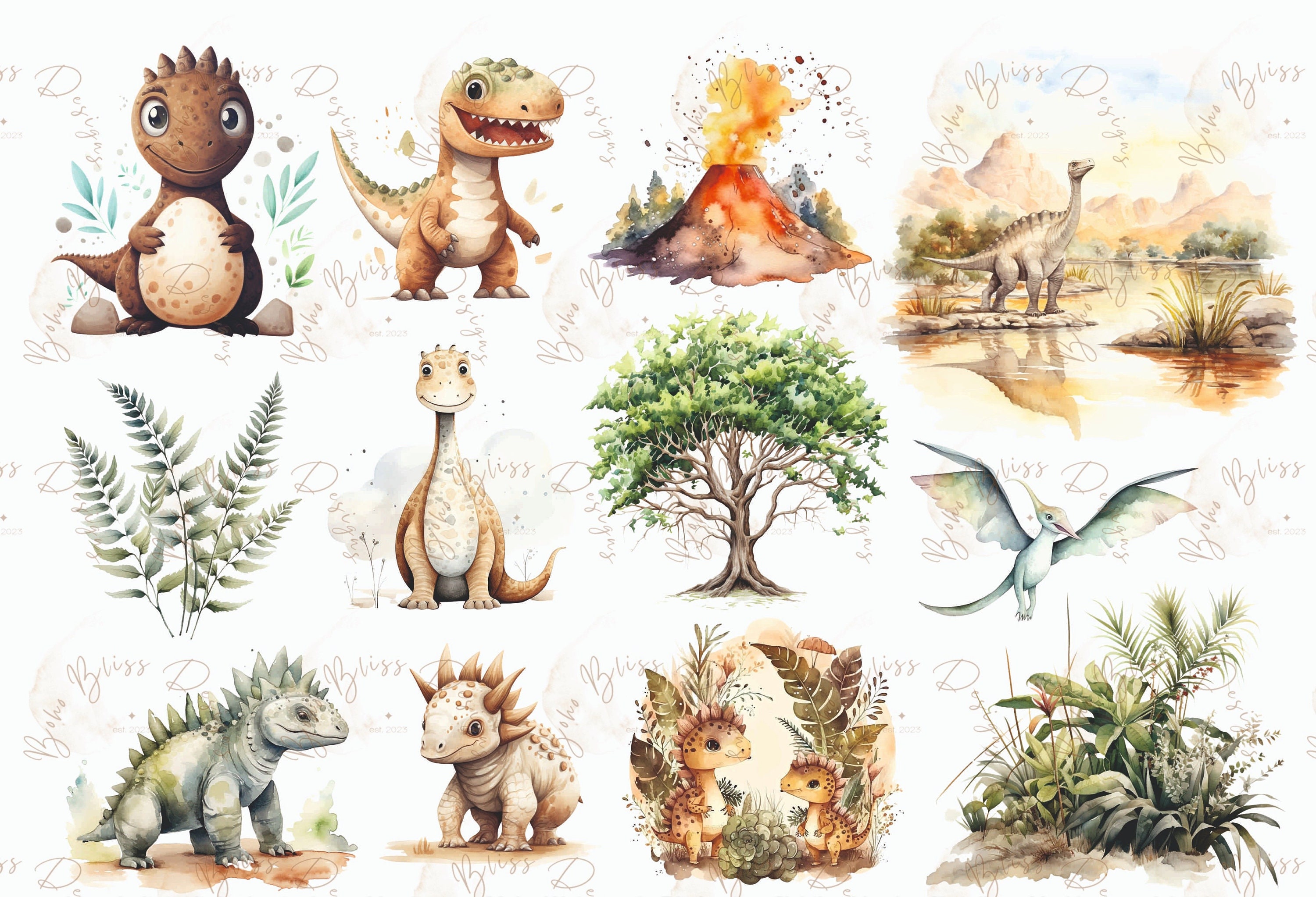 Dinosaur clipart, Cute Dinosaur Clip Art, dinosaur party, dinosaur wall ...