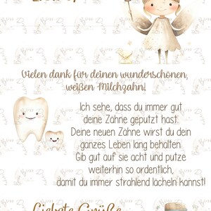 Post von der Zahnfee, Zahnfee Geschenk, Karte mit Zertifikat, Zahnfee ...