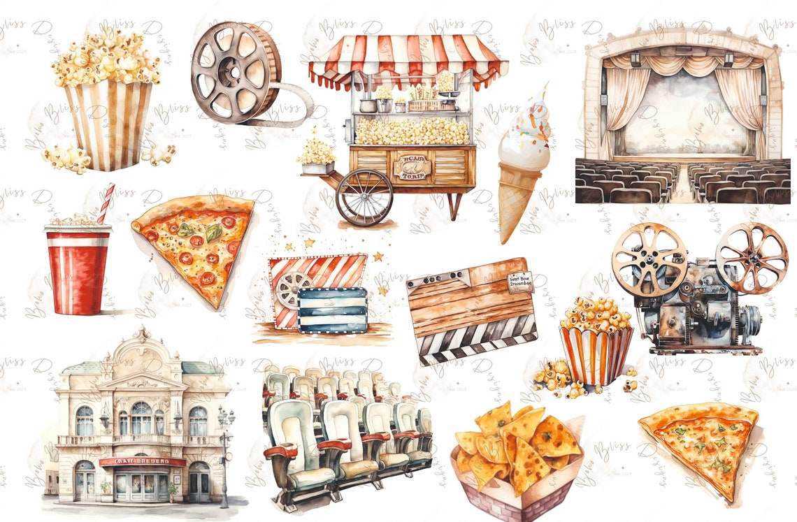 Movie Clipart, Movie Night Clipart, Movie Theater Clipart, Cinema ...