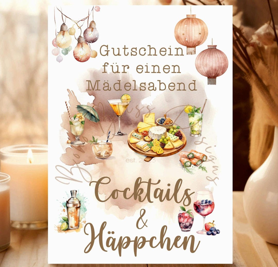 Voucher for Girls' Night, Voucher for Cocktails, Voucher for Food ...