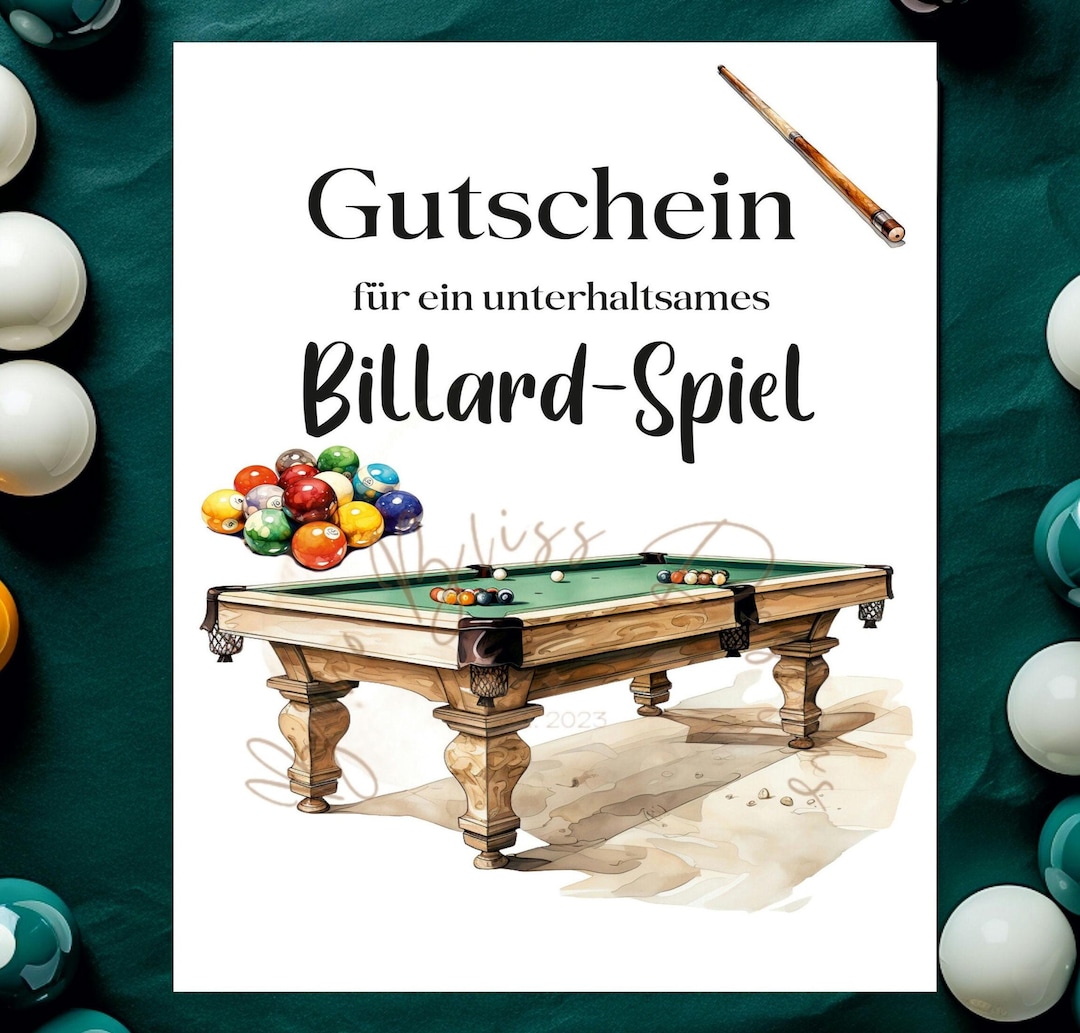 Billiards Voucher, Billiards Playing Template, Voucher Template to ...