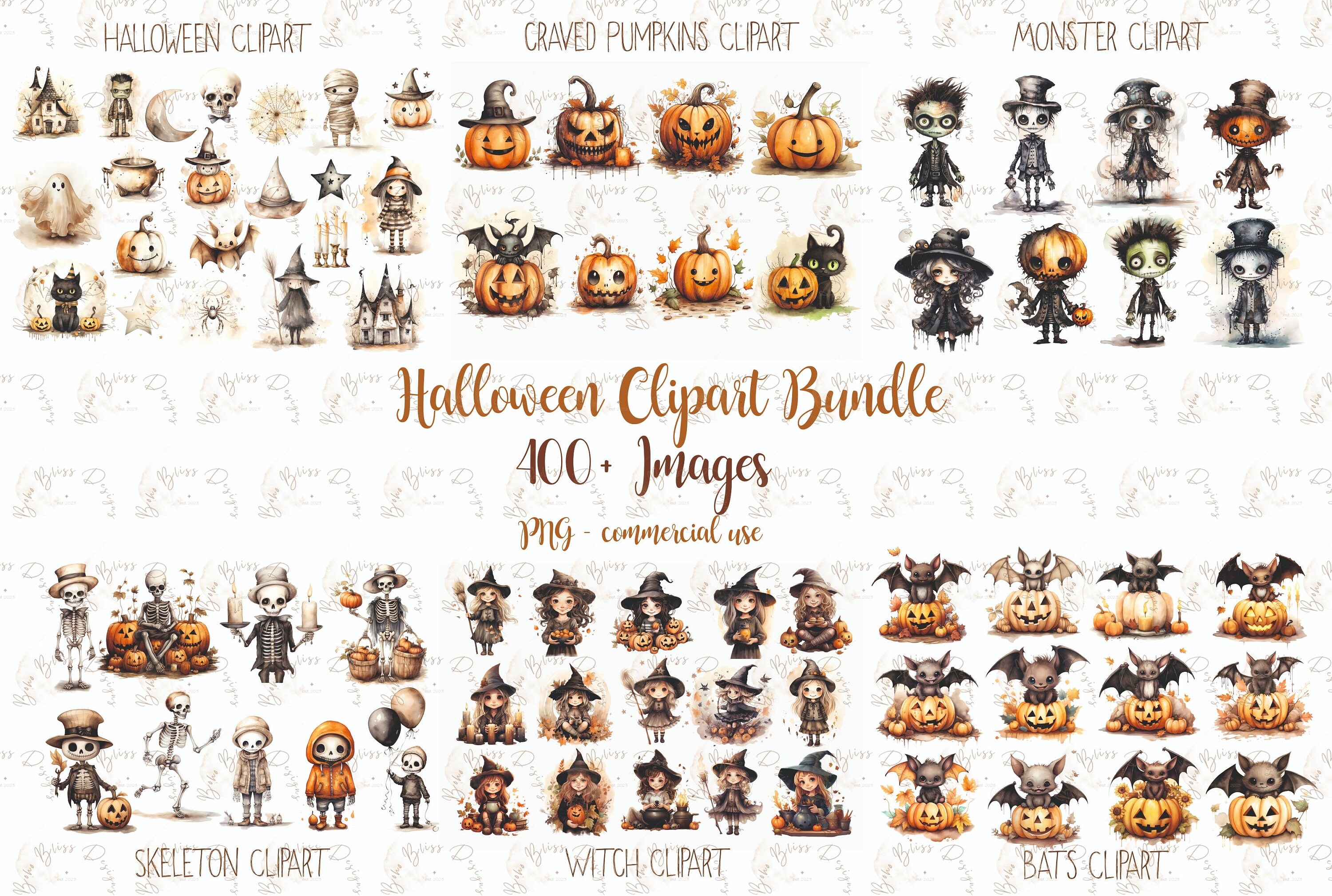 Halloween Mega Bundle Halloween Clipart Cute Halloween Clip - Etsy