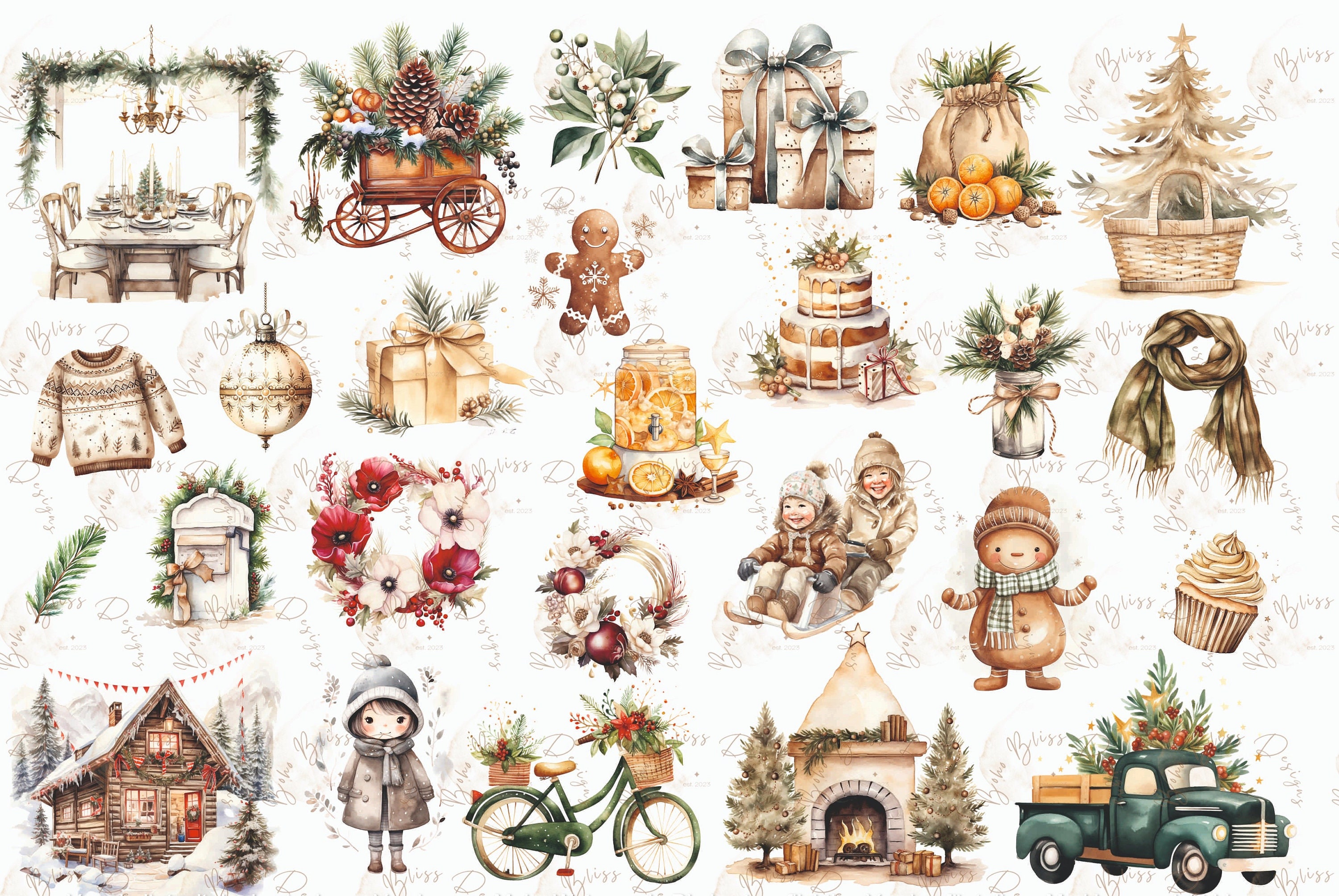 Winter Clipart, Christmas Clipart, Holiday Clipart, Cute Christmas Clip ...