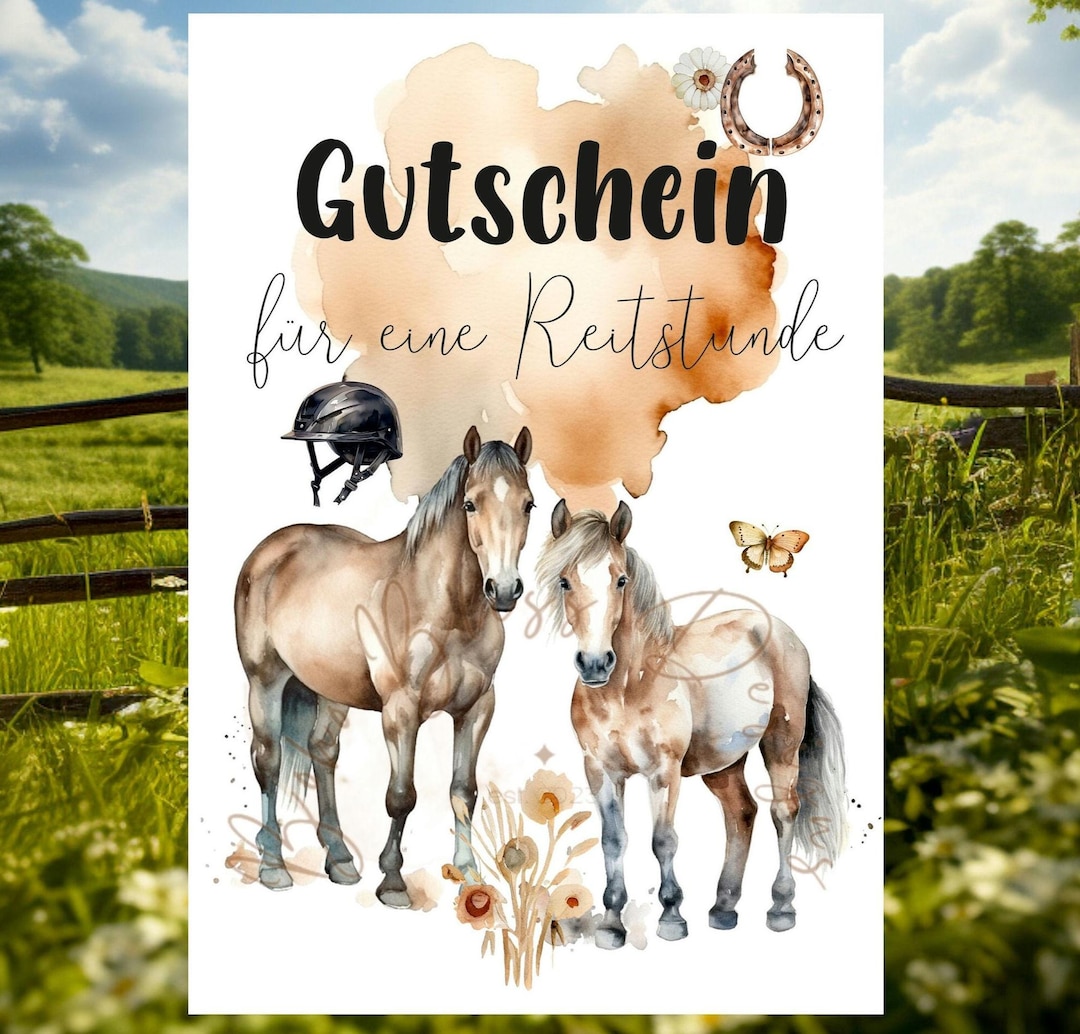 Voucher Riding, Rider, Voucher Gift, Birthday Gift Riding Stable ...