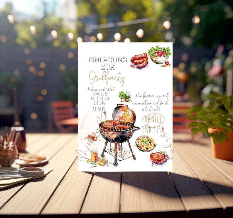 Einladung Grillen Grillparty Grillfest Barbecue BBQ Gartenparty Chill ...