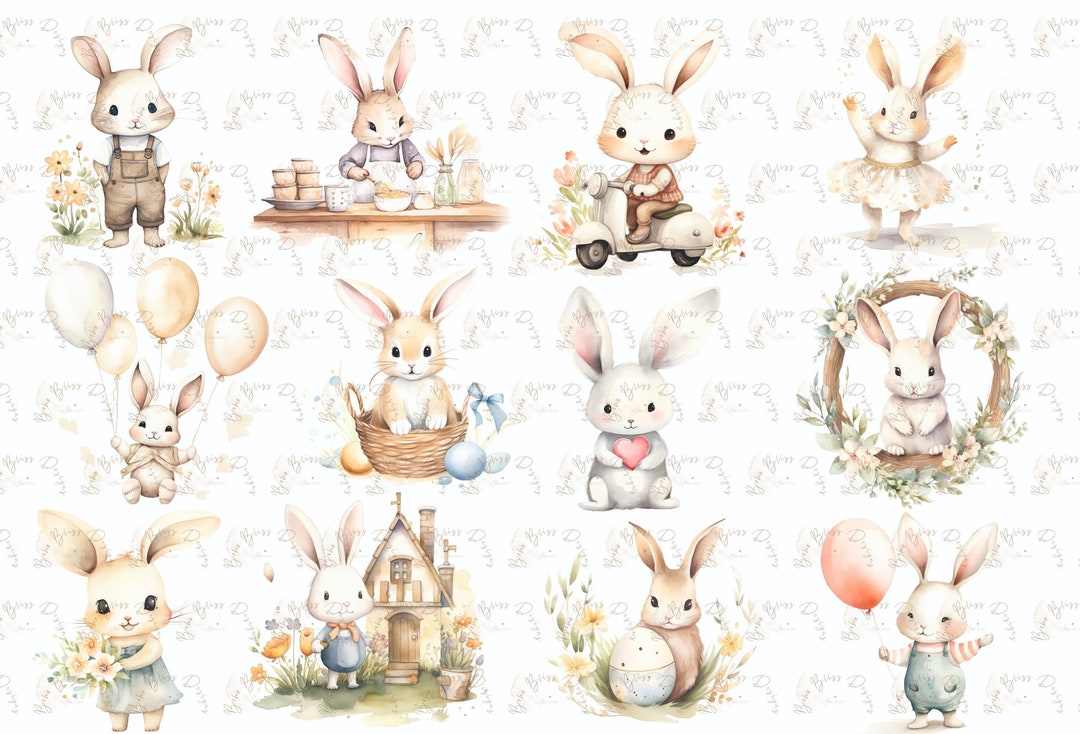 Spring Clipart, Easter Clipart, Watercolor Easter Clipart Bundle ...