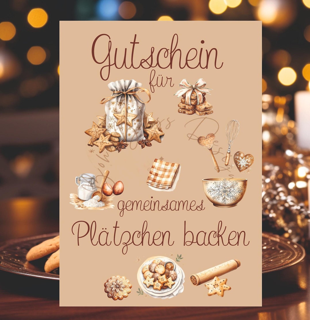 Baking Voucher, Christmas Voucher, Cookie Baking Voucher, Cookie Baking ...