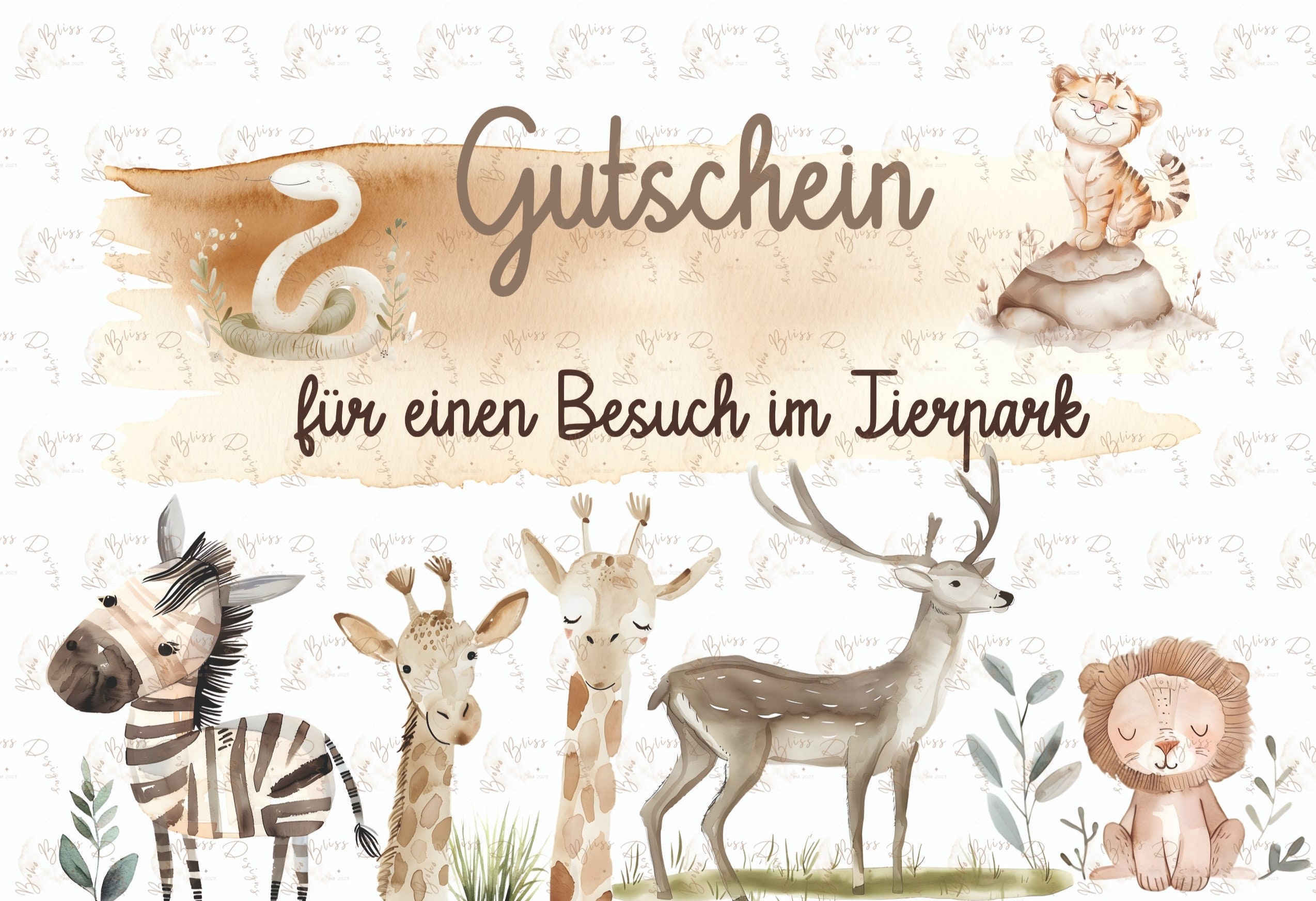 Animal Park Voucher, Excursion Voucher, Animal Park Voucher Template ...