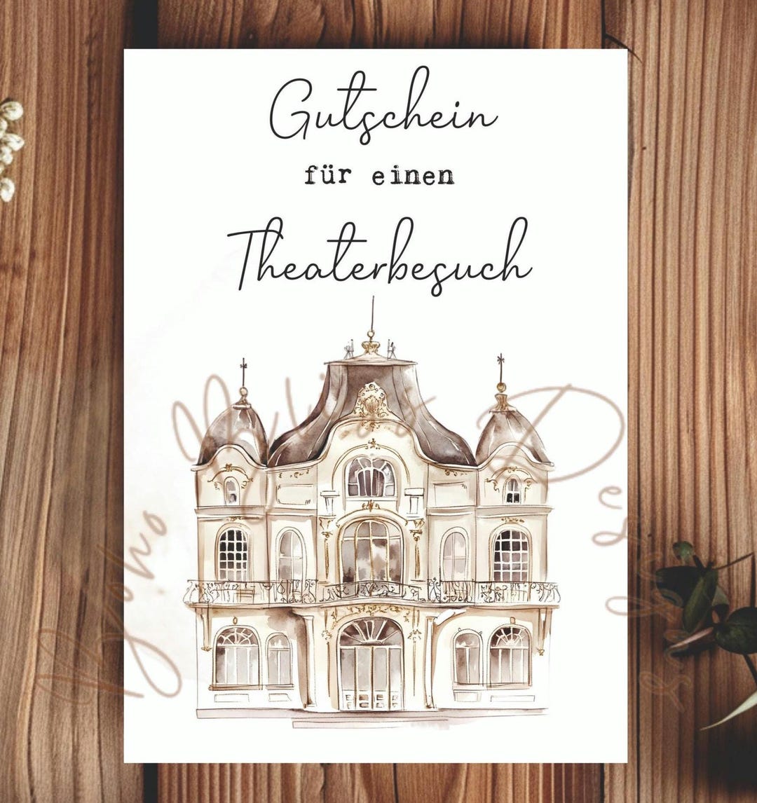 Theater Voucher, Template for Printing, Theater Ticket, Voucher Card ...