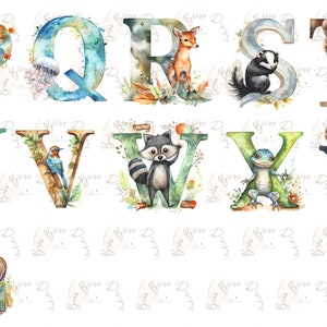 Watercolor Alphabet Clipart Letters Download Watercolor Letters ABC ...