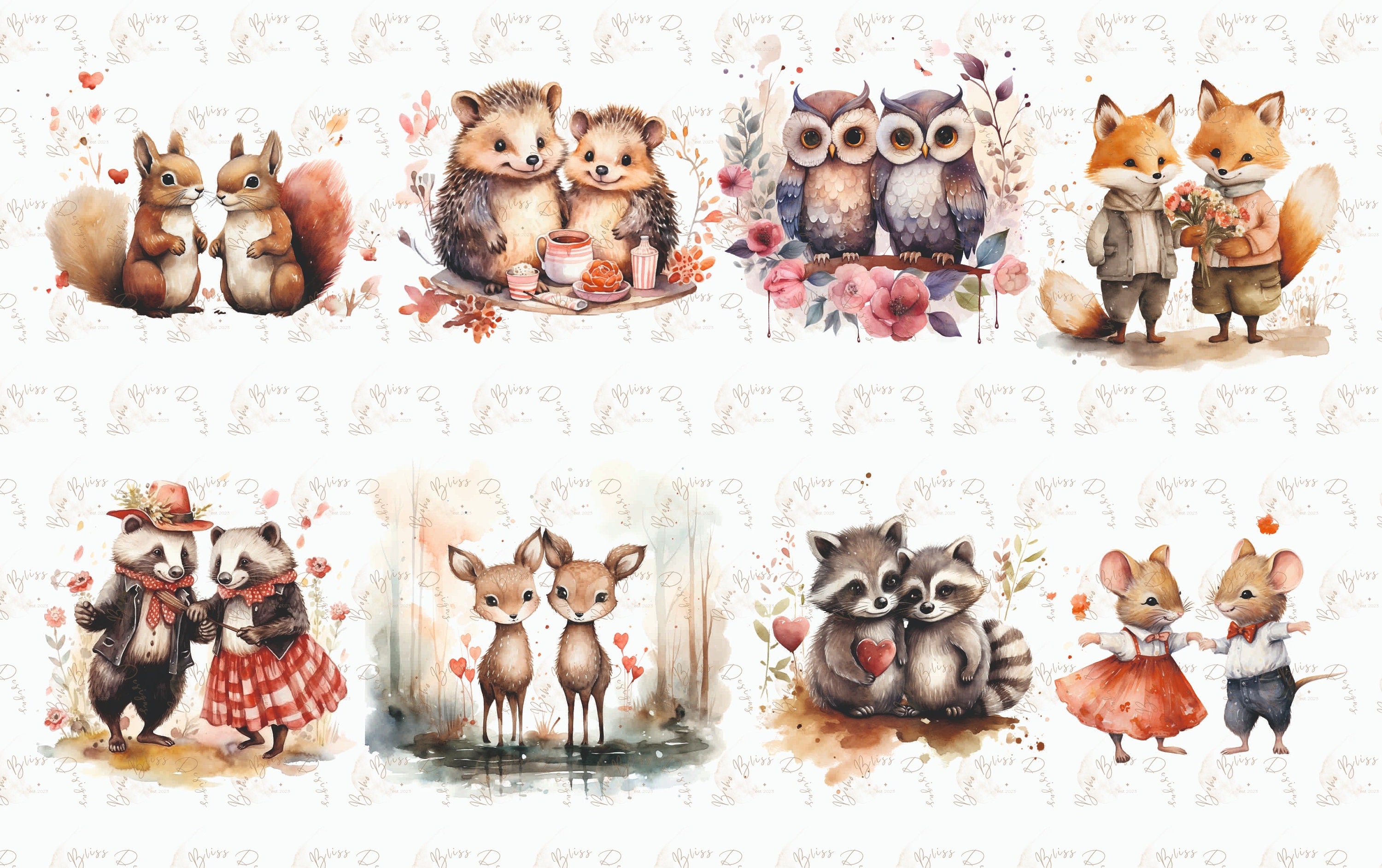 Animal Love Clipart Set, Animal Clipart, Valentine's Day Clipart ...