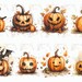 Halloween Pumpkin Clipart, Watercolor Clipart, Halloween PNG, Spooky ...