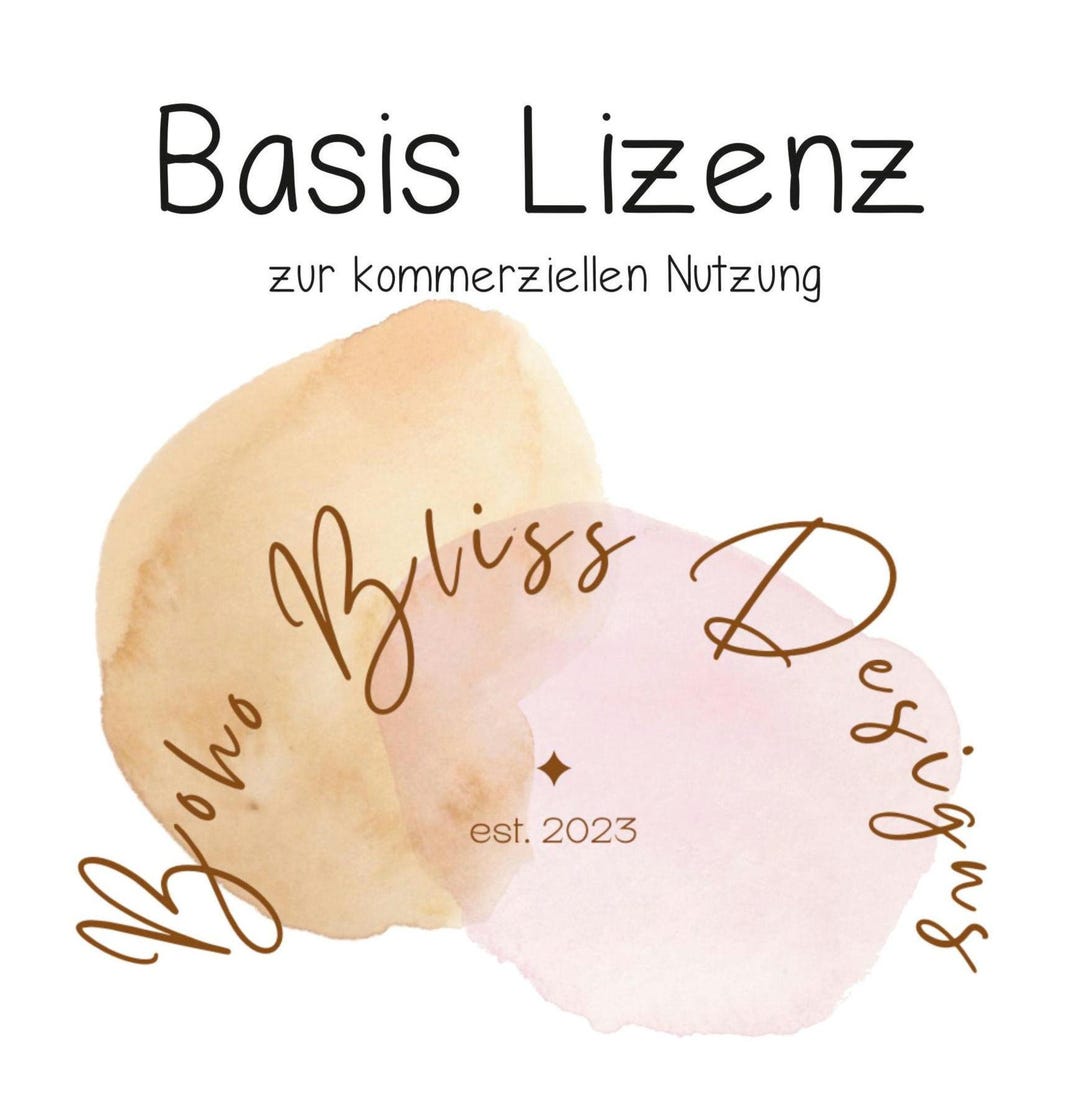 Basic License for Commercial Use, Boho Bliss Designs, Digital Download ...