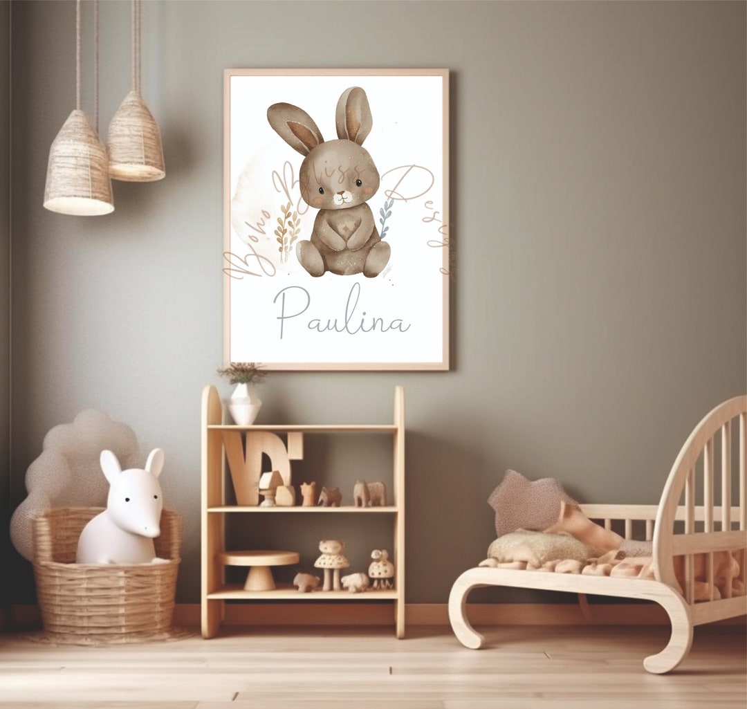 Animal Poster, Children's Poster, Rabbit Picture, Bunny Poster ...