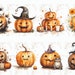 Halloween Pumpkin Clipart, Watercolor Clipart, Halloween PNG, Spooky ...