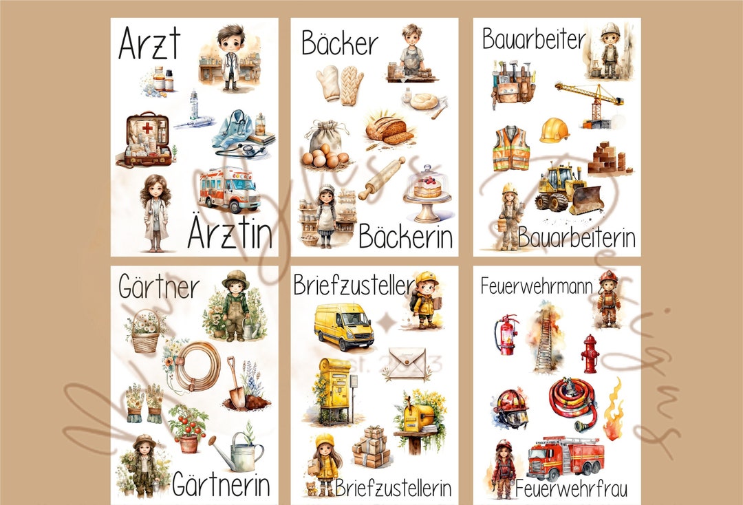 Professions Picture Cards, Professions Learning Game, Professions ...