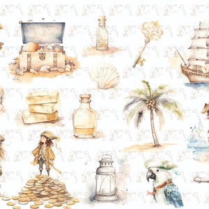 Pirate Clipart, Pirate Graphics, Watercolor Pirates Clipart, Pirates ...